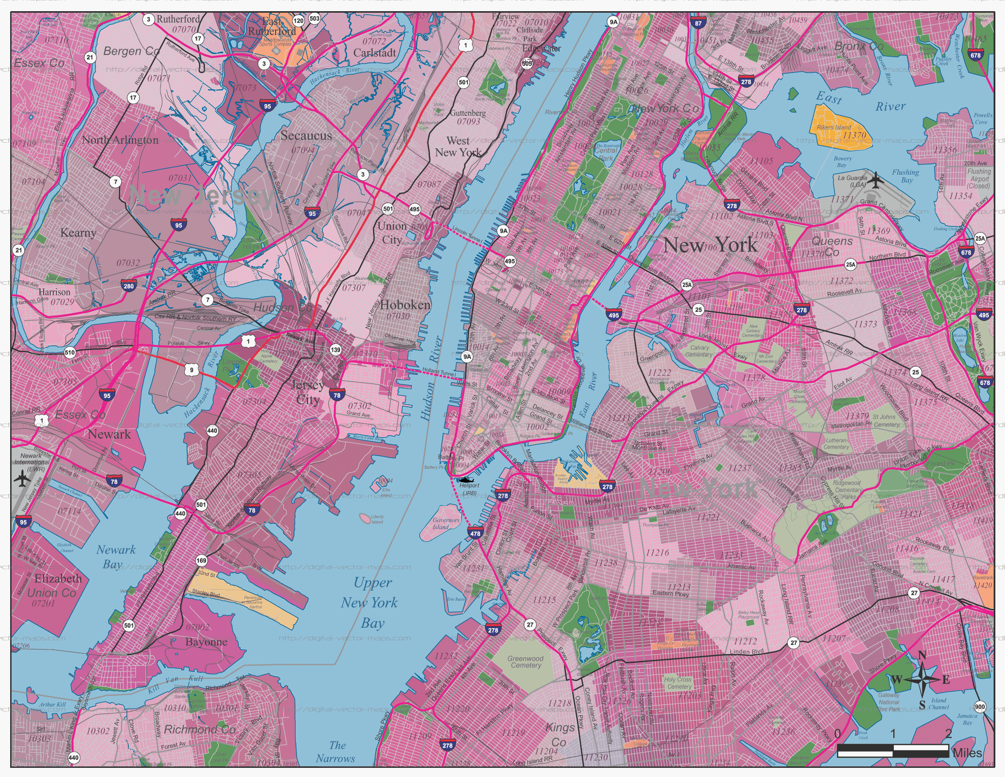 New York City Boundary Map